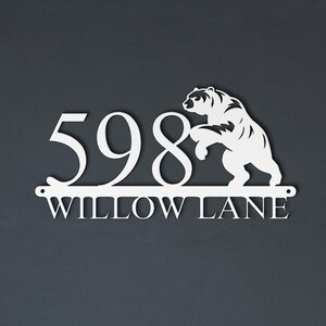 Custom Address Metal Bear Sign, Personalized Farmhouse Decor, Exterior ...