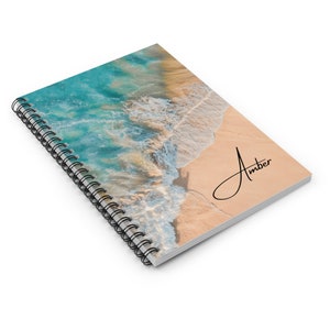 Personalized Spiral Notebook, Personalized Ocean Beach Journal, Custom ...