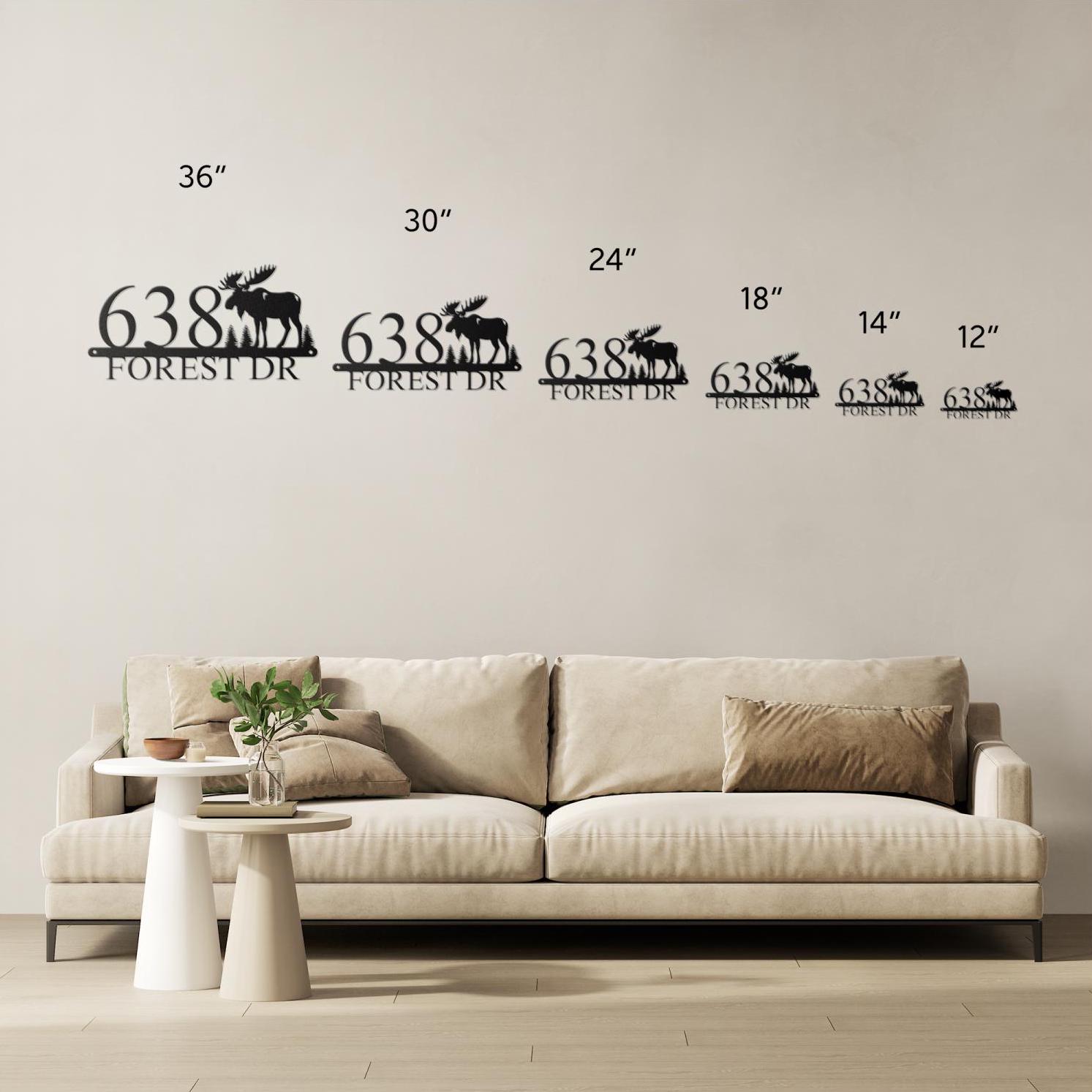 Custom Metal Moose Address Sign, Personalized Farmhouse Decor, Exterior ...