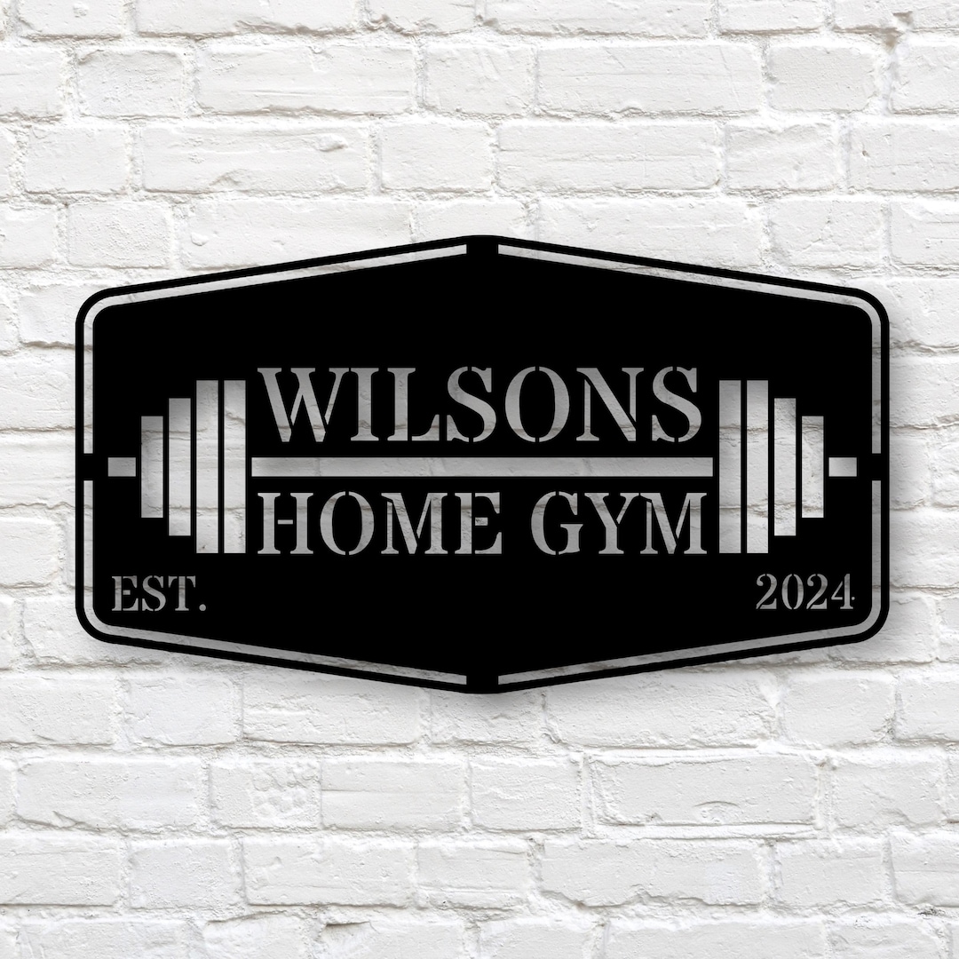 Custom Metal Gym Sign, Personalized Home Gym Wall Decor, Father's Day ...