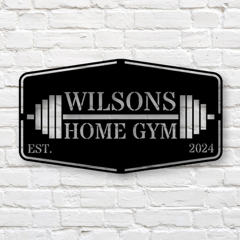 Custom Metal Gym Sign, Personalized Home Gym Wall Decor, Father's Day ...