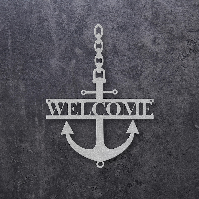 Metal Anchor Welcome Sign, Coastal Metal Art, New Home Gift, Beach ...