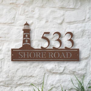Custom Lighthouse Address Number Metal Sign, Personalized Home Decor ...