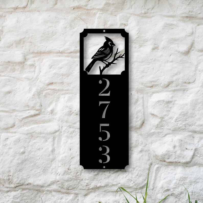 Custom Metal Cardinal Address Sign, Personalized Home Decor, Vertical ...