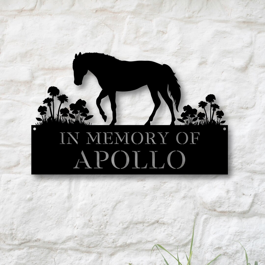 Personalized Horse Metal Memorial Sign, Grave Marker Sign, Horse Lover ...