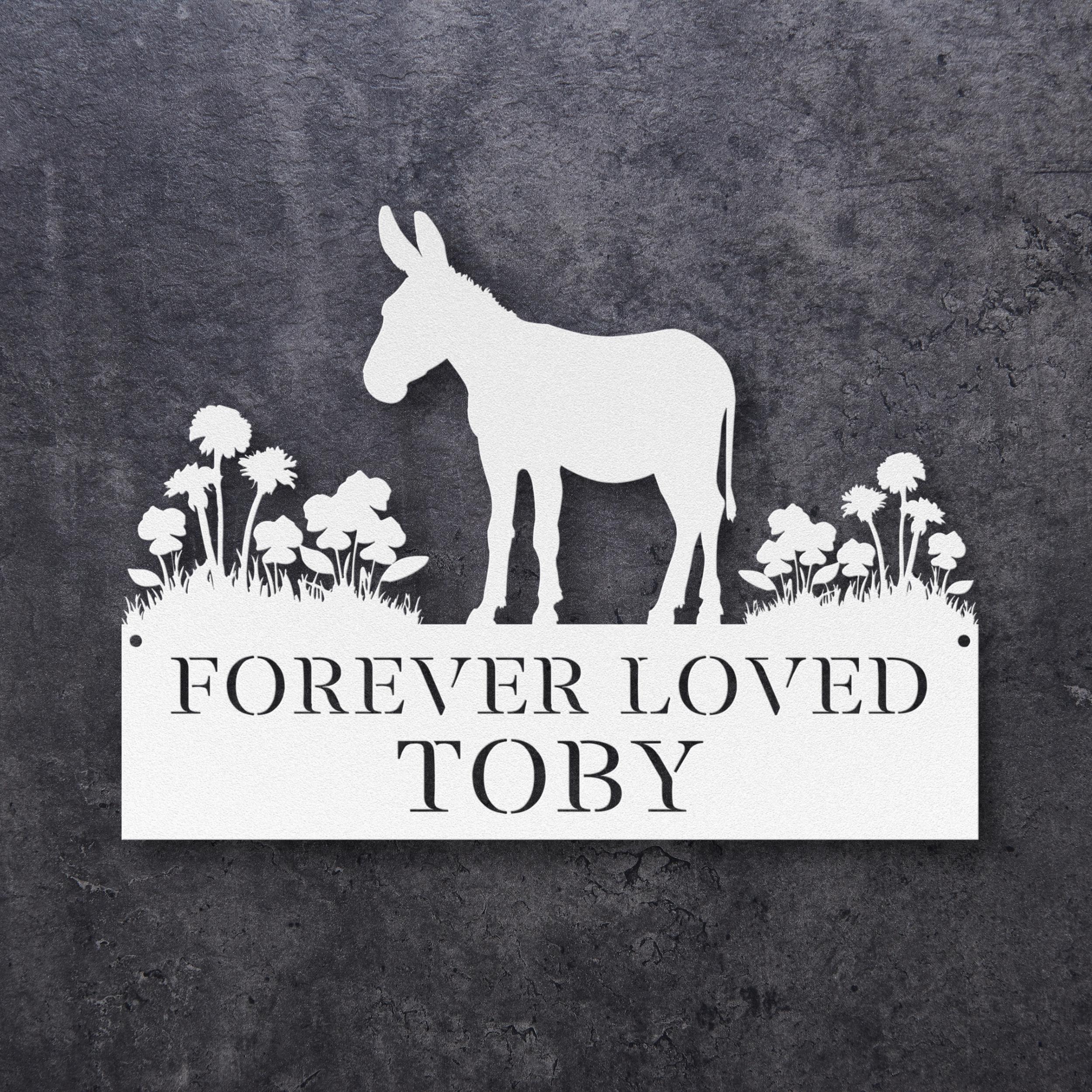 Personalized Donkey Metal Memorial Sign, Custom Grave Marker Sign ...