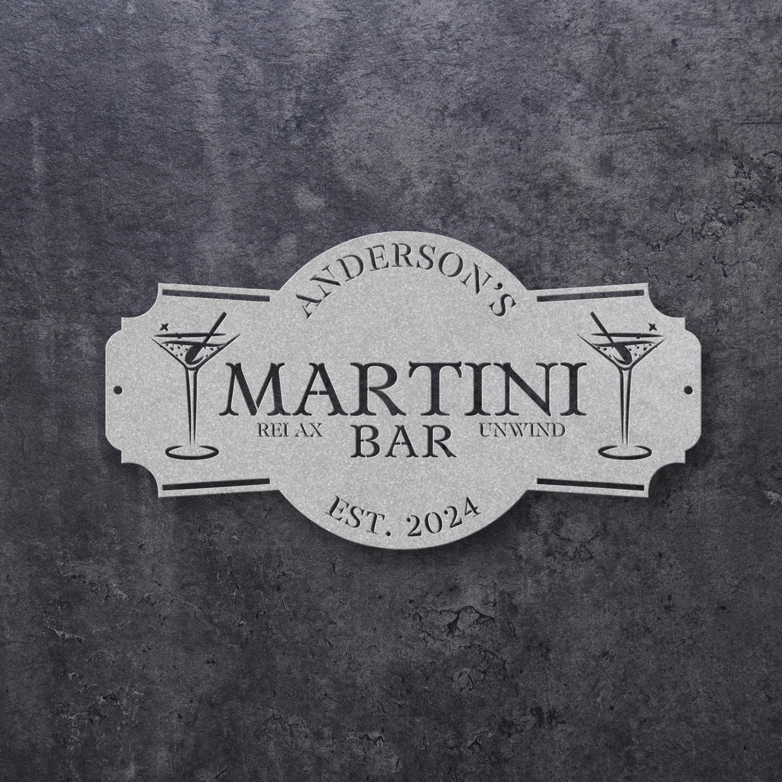 Custom Martini Bar Metal Sign for Home Bar Decor, Gift for Martini ...