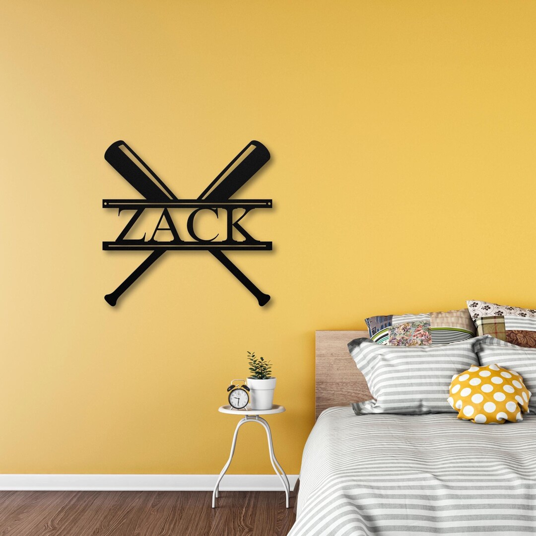 Personalized Baseball Metal Wall Art, Personalized Softball Player Name ...