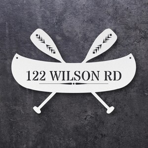 Custom Canoe Address Metal Sign, Personalized Lake House Decor ...