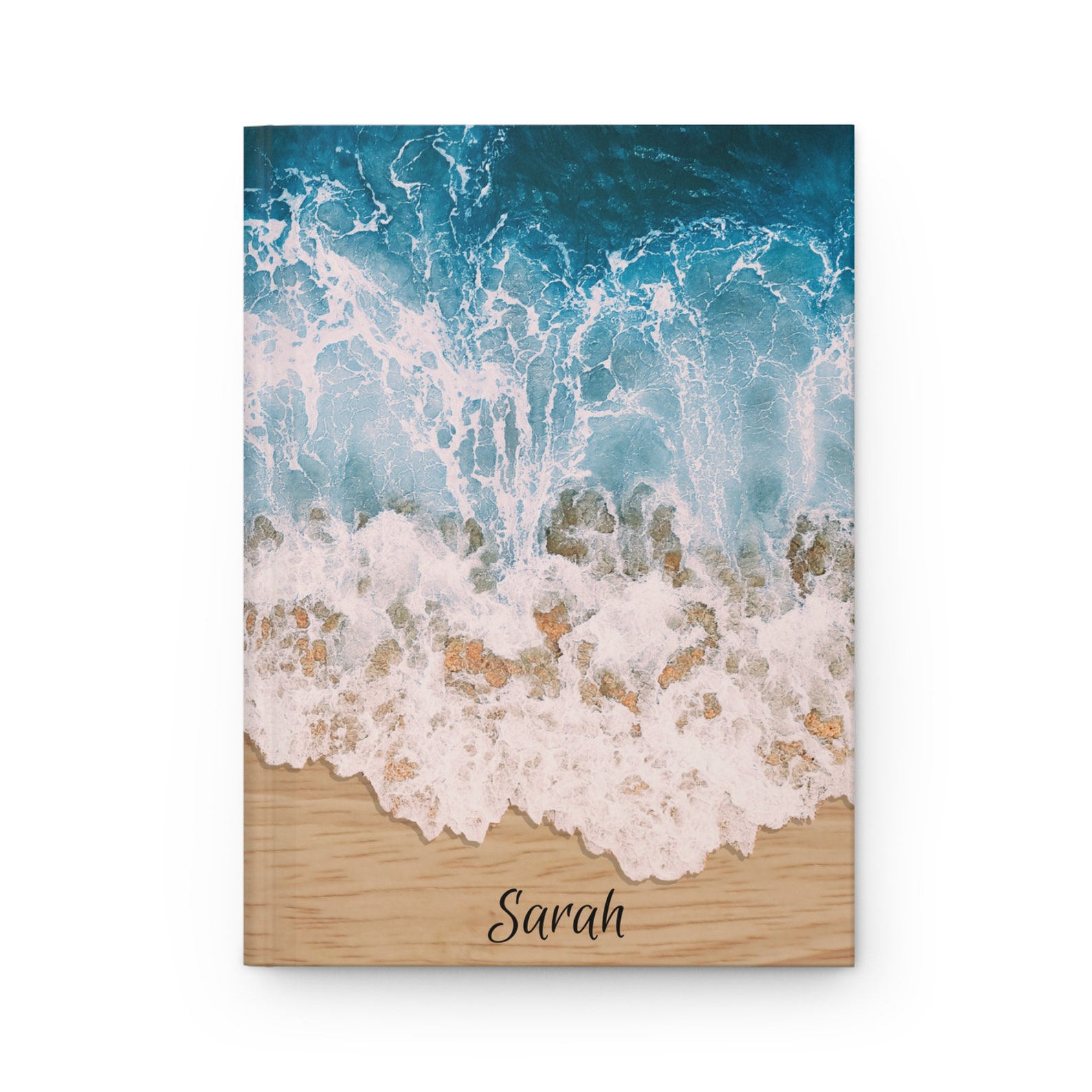 Personalized Ocean Wave Hardcover Journal, Custom Beach Notebook ...