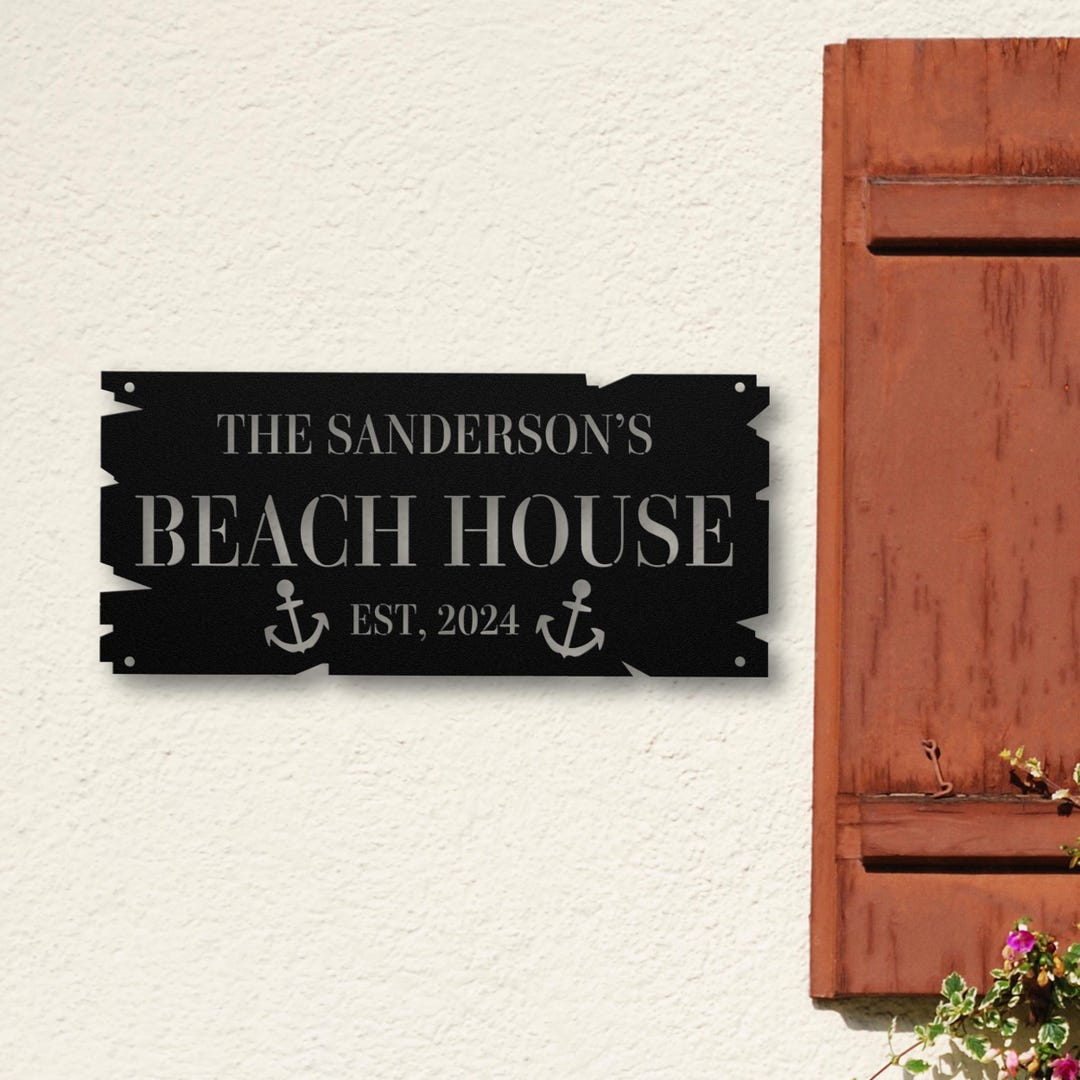 Custom Beach House Metal Sign, Beach Decor, Beach Lover Gift, Beach ...