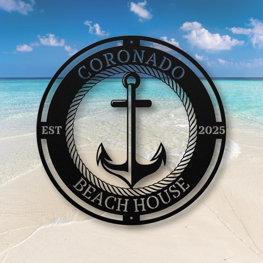 Personalized Beach House Sign, Custom Beach Metal Art, Beach House Gift ...