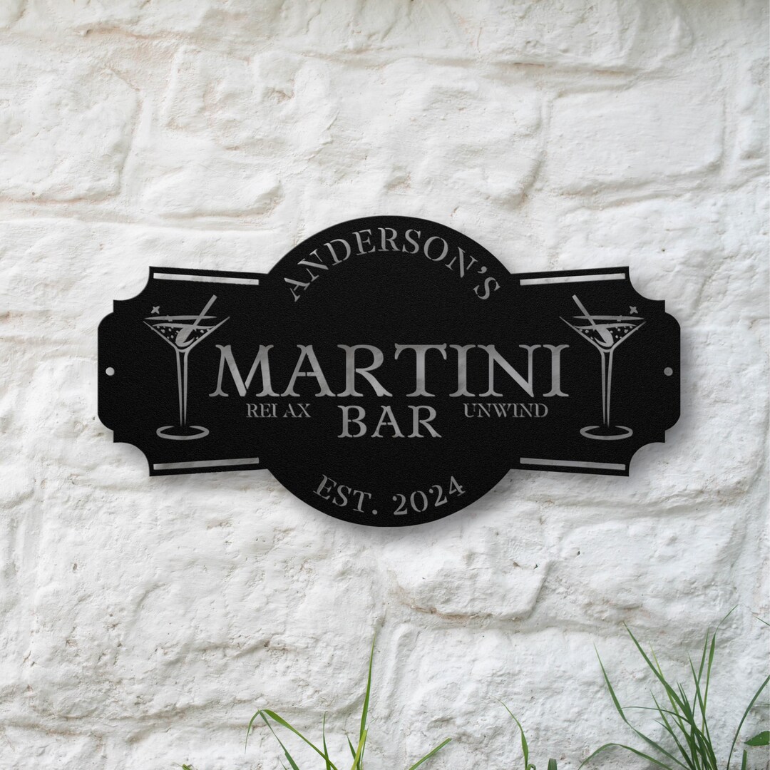 Custom Martini Bar Metal Sign for Home Bar Decor, Gift for Martini ...