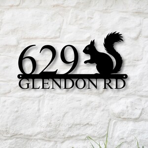 Custom Metal Squirrel Address Sign, Personalized House Decor, Exterior ...