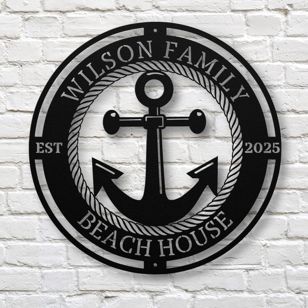 Personalized Beach House Sign, Custom Beach Metal Art, Beach House Gift ...