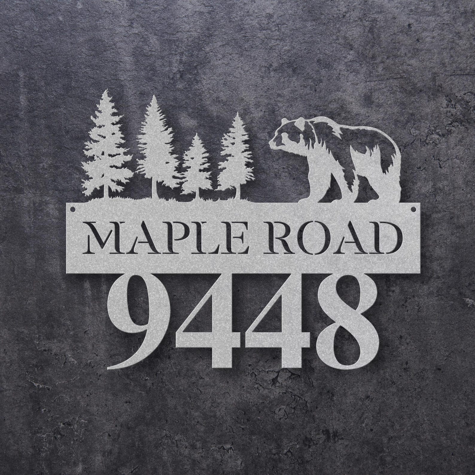 Custom Bear Address Metal Sign, Personalized Home Decor, Exterior ...