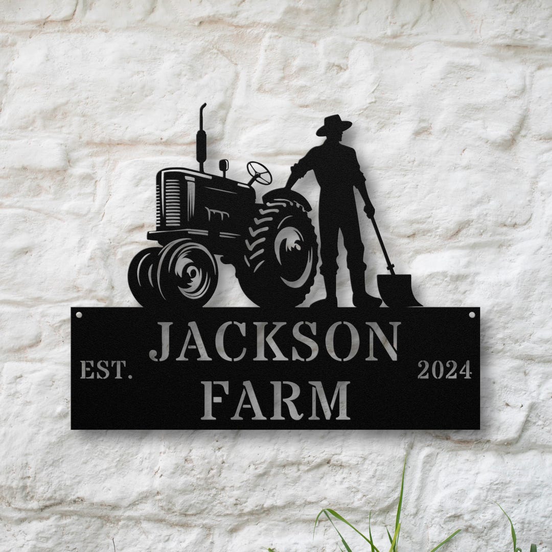 Personalized Tractor Homestead Metal Sign, Farmhouse Decor, Country ...