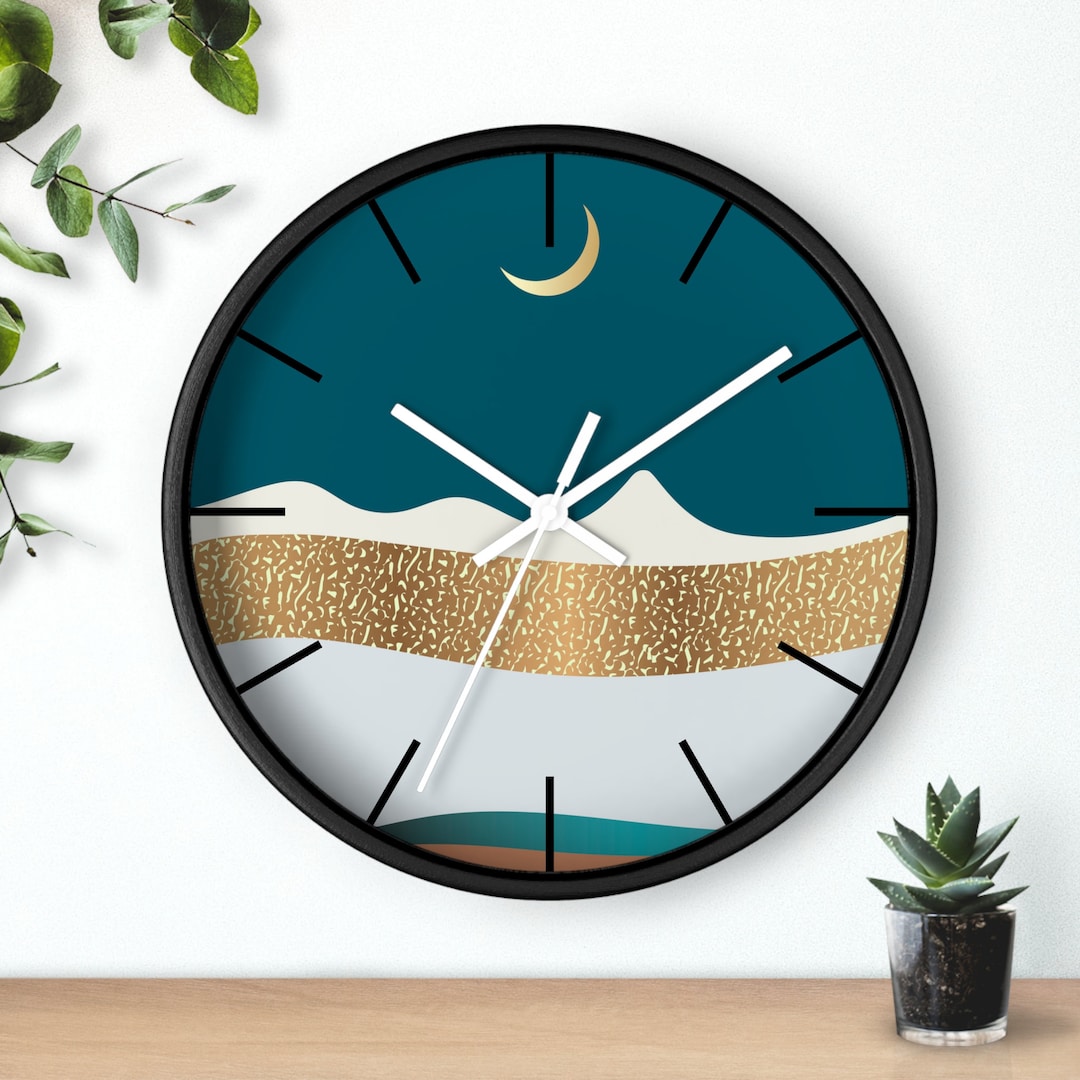 Boho Landscape Clock, Aesthetic Wall Clock, Cute Clock, Home Decor ...