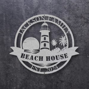 Custom Beach House Sign, Personalized Metal Art, Beach House Gift ...