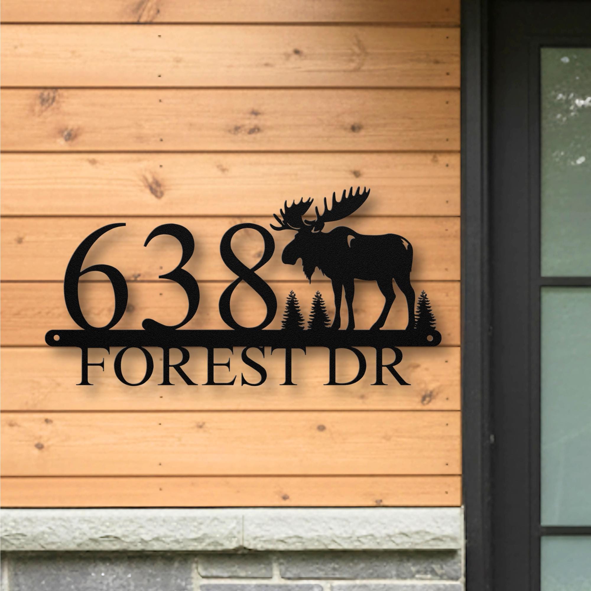 Custom Metal Moose Address Sign, Personalized Farmhouse Decor, Exterior ...
