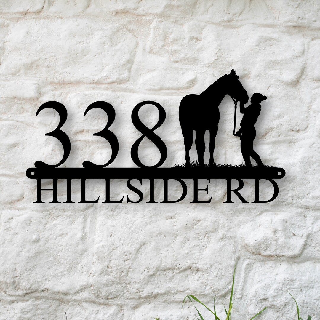 Custom Metal Horse Address Sign, Personalized Farmhouse Decor, Exterior ...