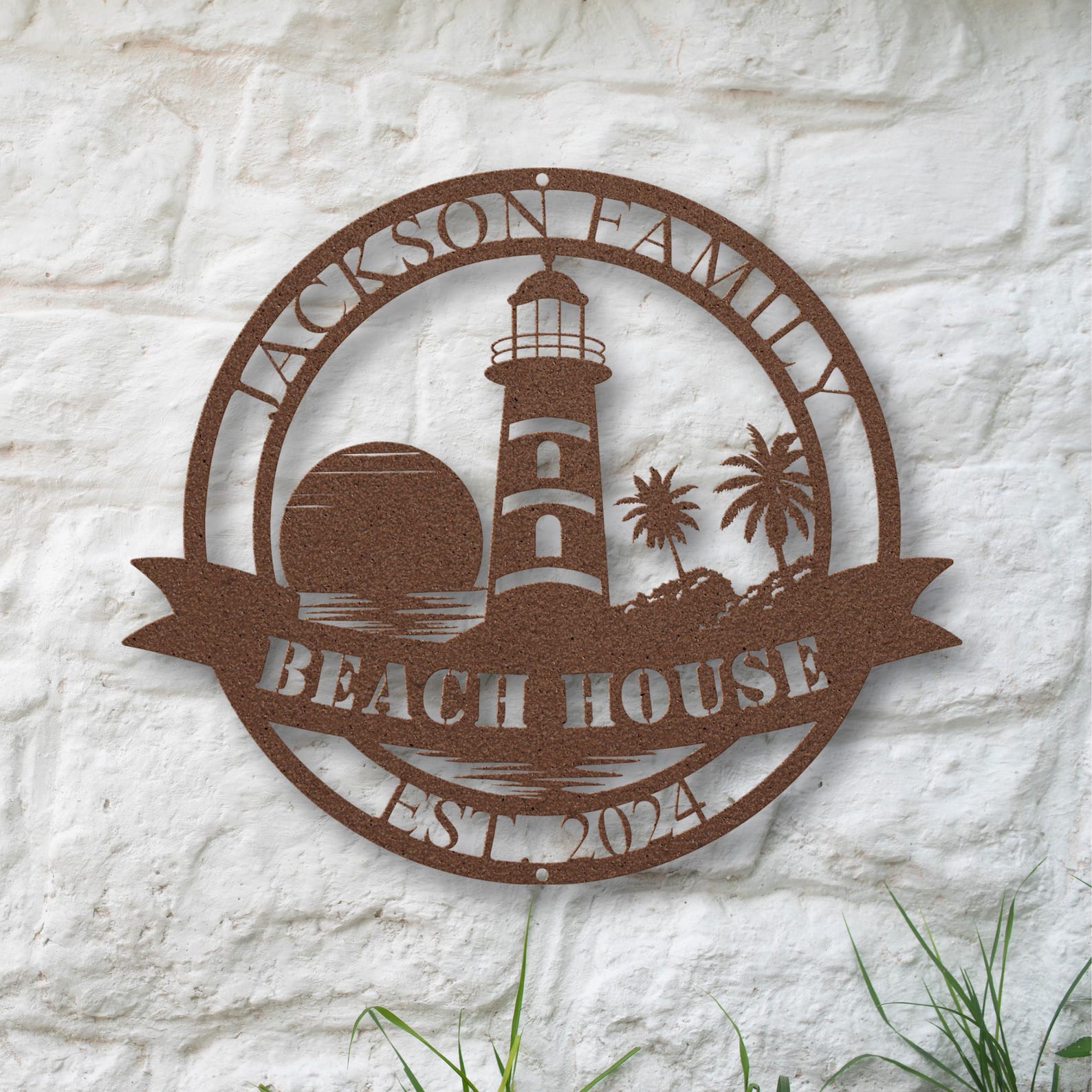 Custom Beach House Sign, Personalized Metal Art, Beach House Gift ...