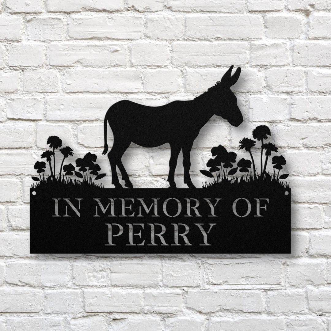 Personalized Donkey Metal Memorial Sign, Custom Grave Marker Sign ...