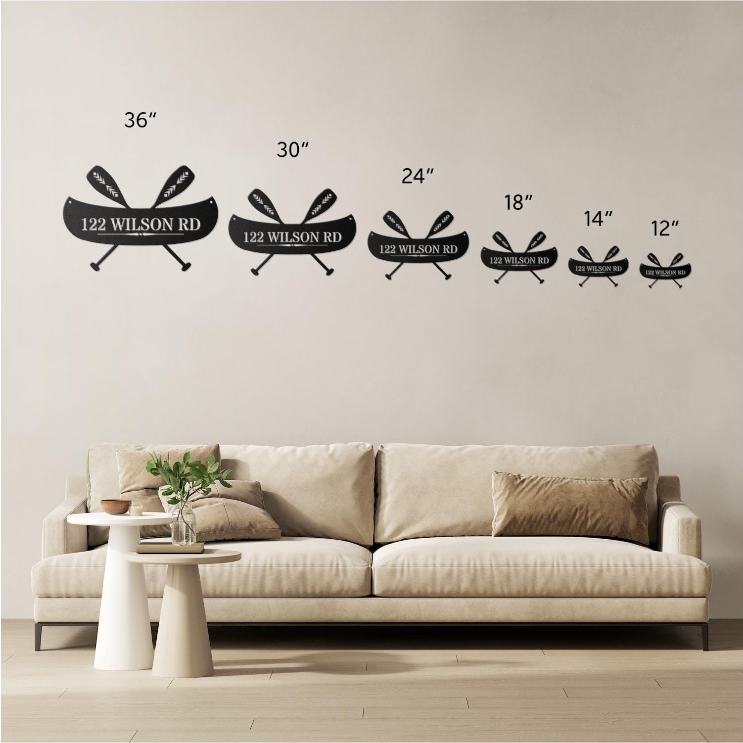 Custom Canoe Address Metal Sign, Personalized Lake House Decor ...