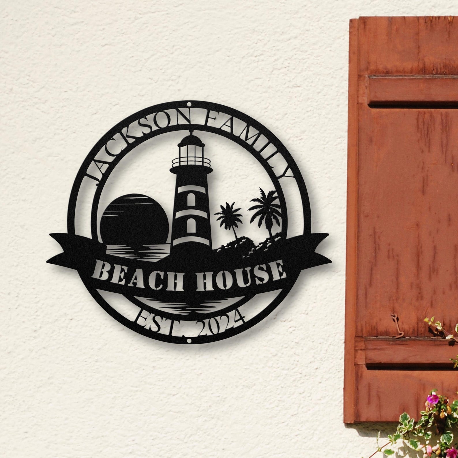 Custom Beach House Sign, Personalized Metal Art, Beach House Gift ...