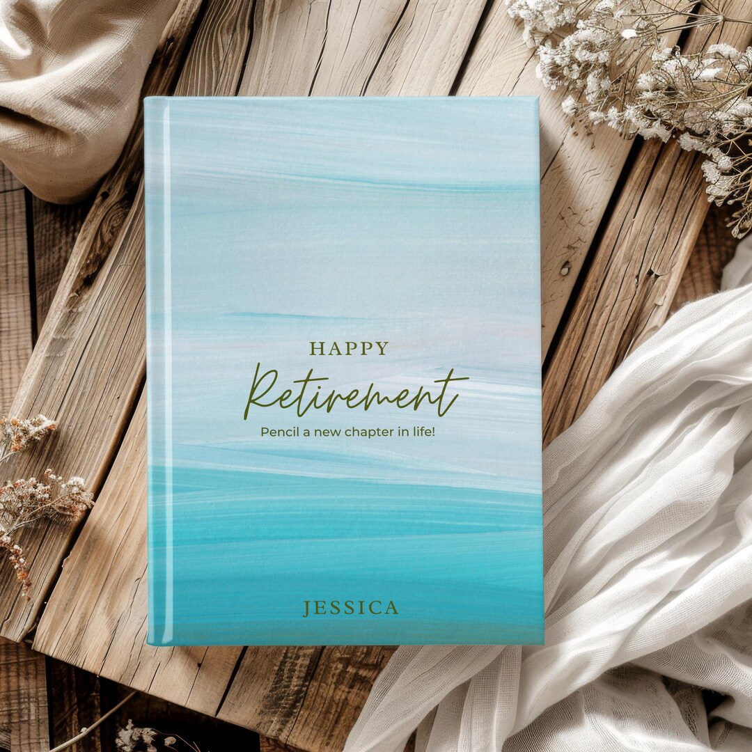 Custom Retirement Hardcover Journal, Custom Gift for Co-worker, Ocean ...