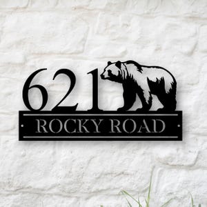 Custom Bear Address Metal Sign, Personalized Home Decor, Exterior ...