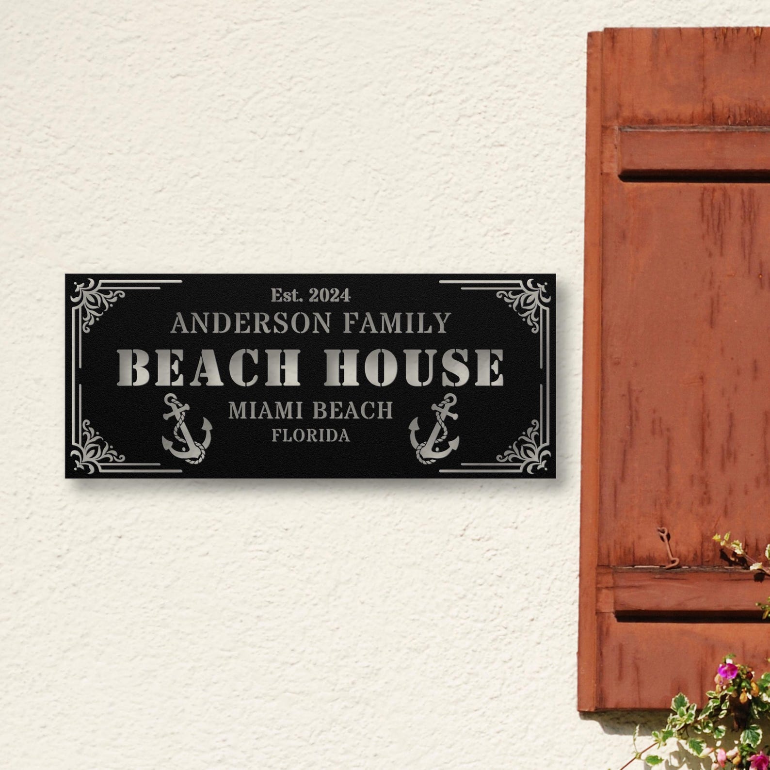 Custom Beach House Sign, Personalized Metal Art, Beach House Gift ...