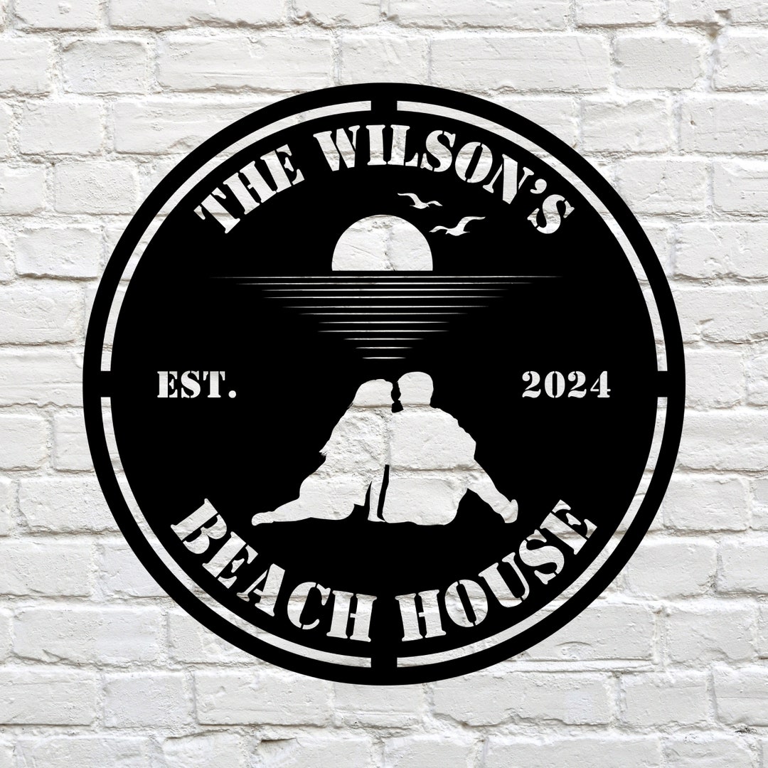 Custom Couples Beach House Metal Sign, Beach Decor, Beach Lover Gift ...