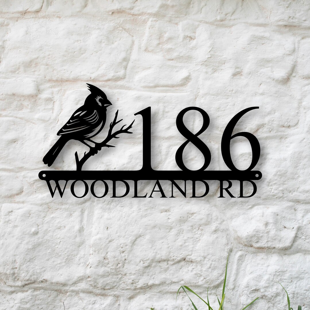 Custom Metal Cardinal Address Sign, Personalized Home Decor, Exterior ...