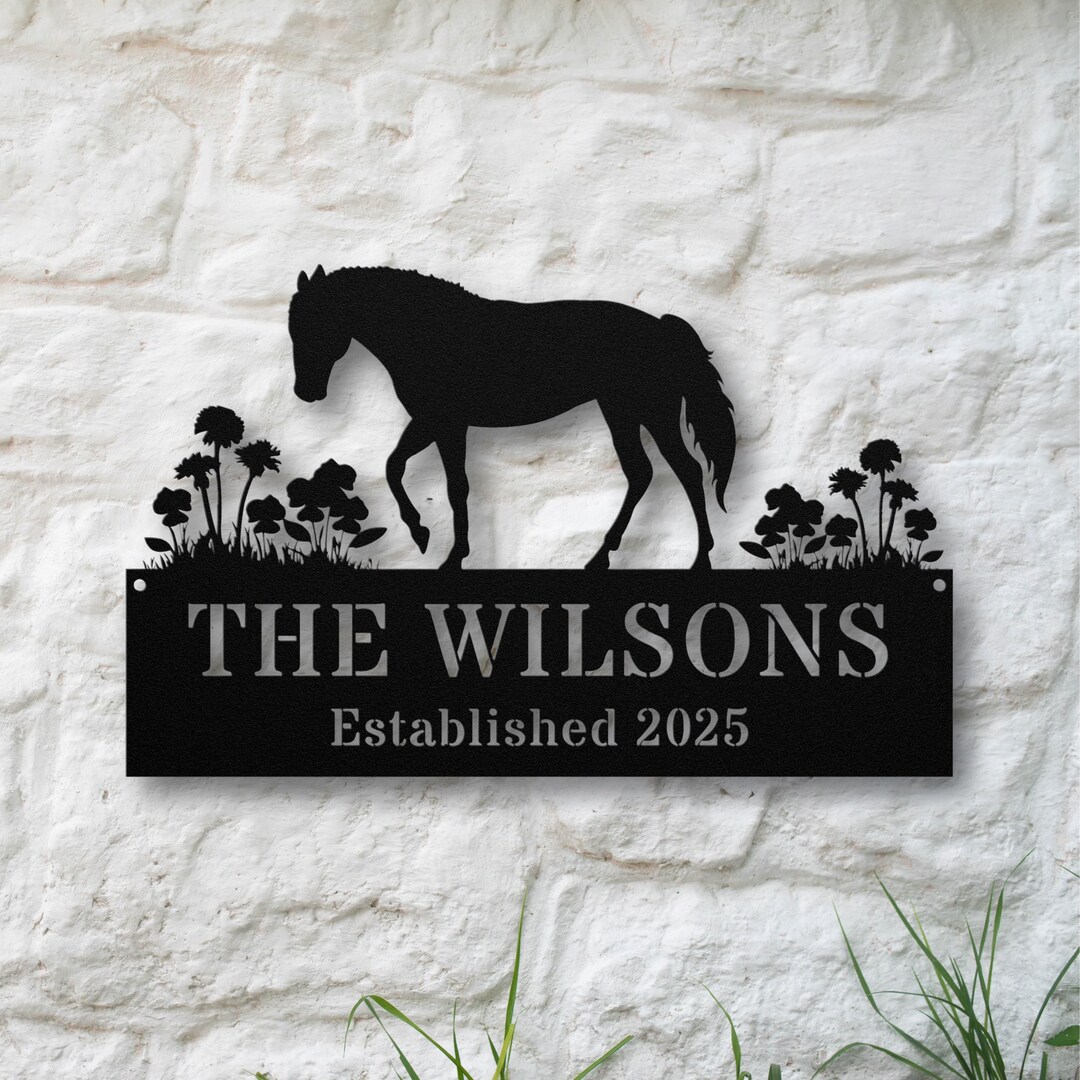 Custom Horse Ranch Metal Sign, Personalized Farmhouse Decor, Horse Farm ...