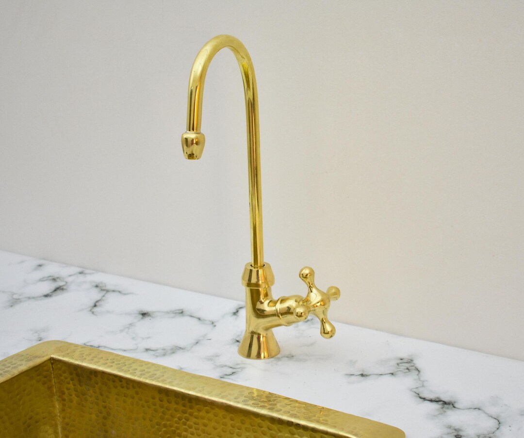 Unlacquered Brass Cold Water Faucet, Single Handle Faucet - Etsy