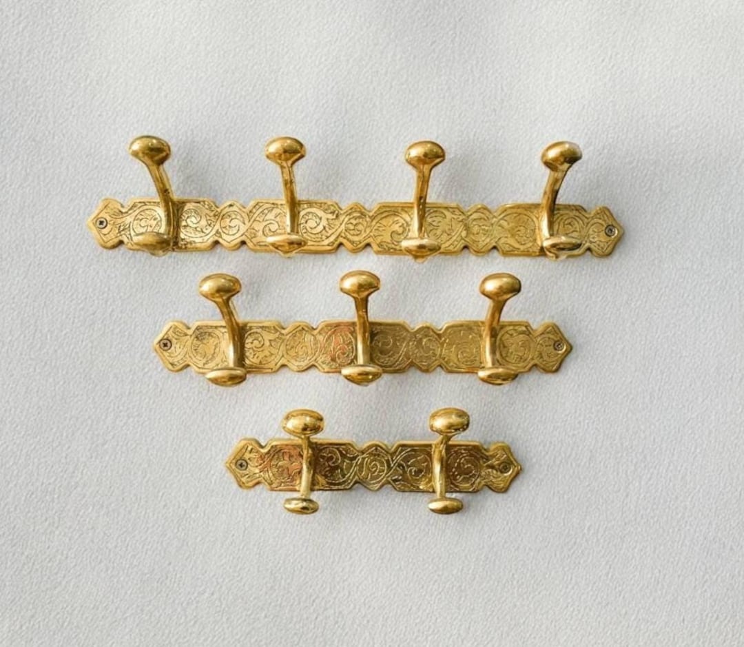 Solid Brass Clothes Hooks Holder , Handcrafted Wall Hanging Hook - Etsy