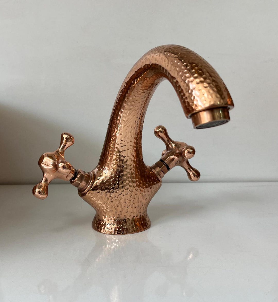 Farmhouse Copper Bathroom Faucet | Handcrafted Vessel Sink Faucet ...