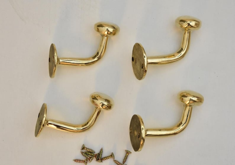 Unlacquered Brass Wall Hook , Solid Brass Hook for Doors and Bathrooms ...