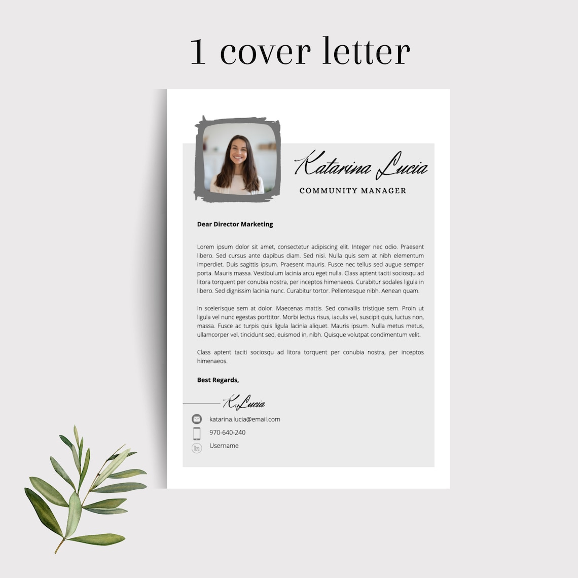 CV Template With Photo, Resume Template, Creative Resume, Professional ...