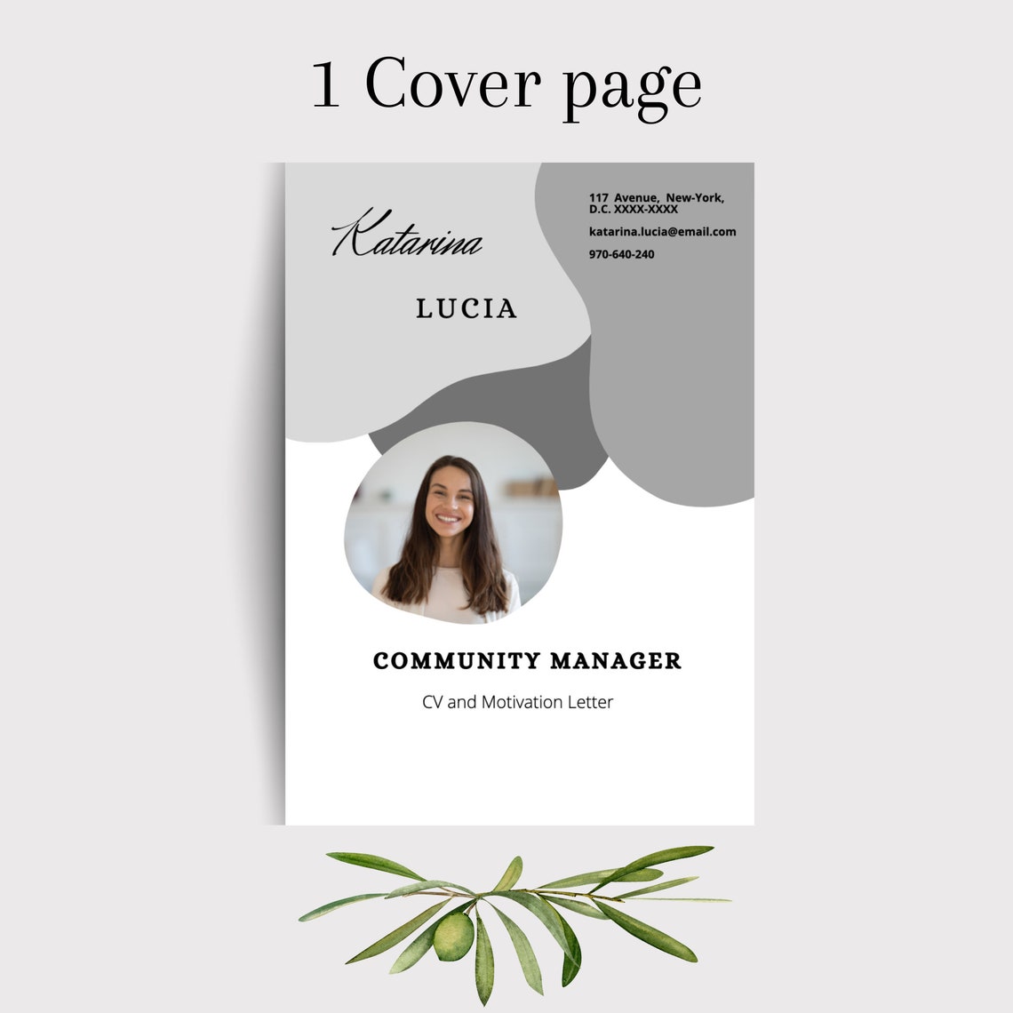 CV Template With Photo, Resume Template, Creative Resume, Professional ...