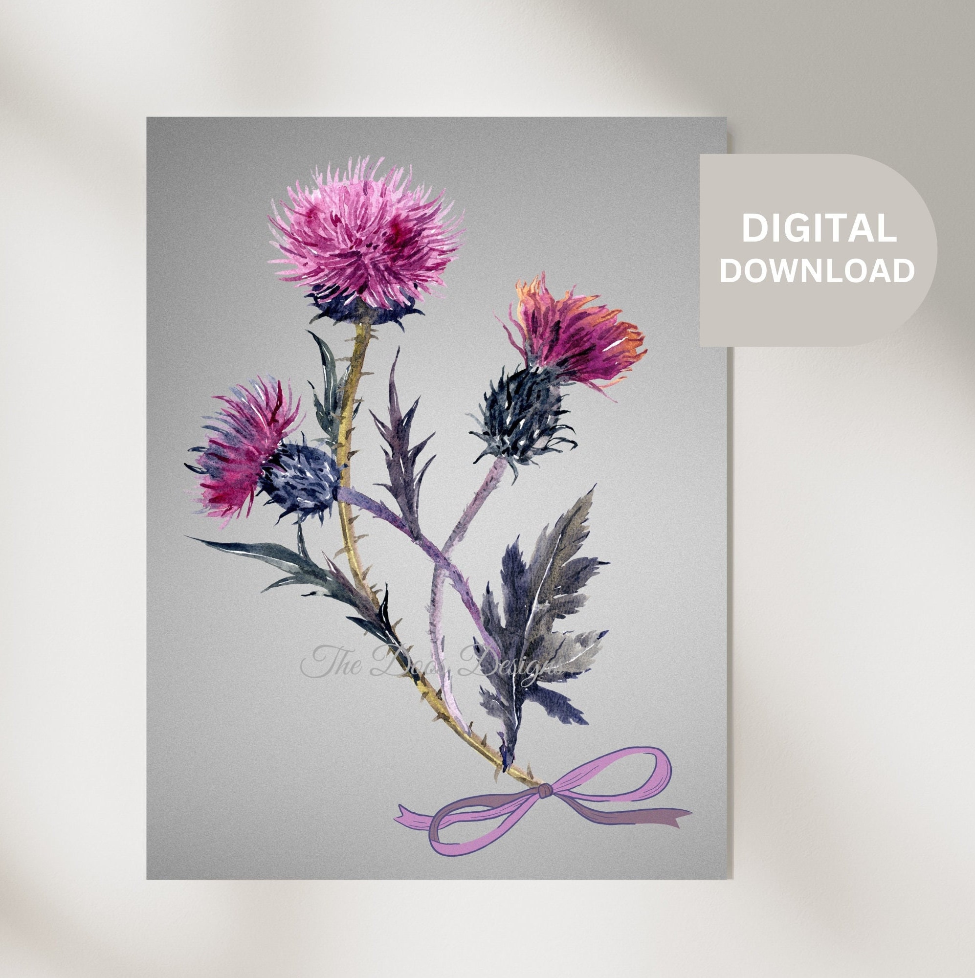 Scottish Thistle Print, Scottish Gifts, Scottish Wall Art, Thistle Art ...