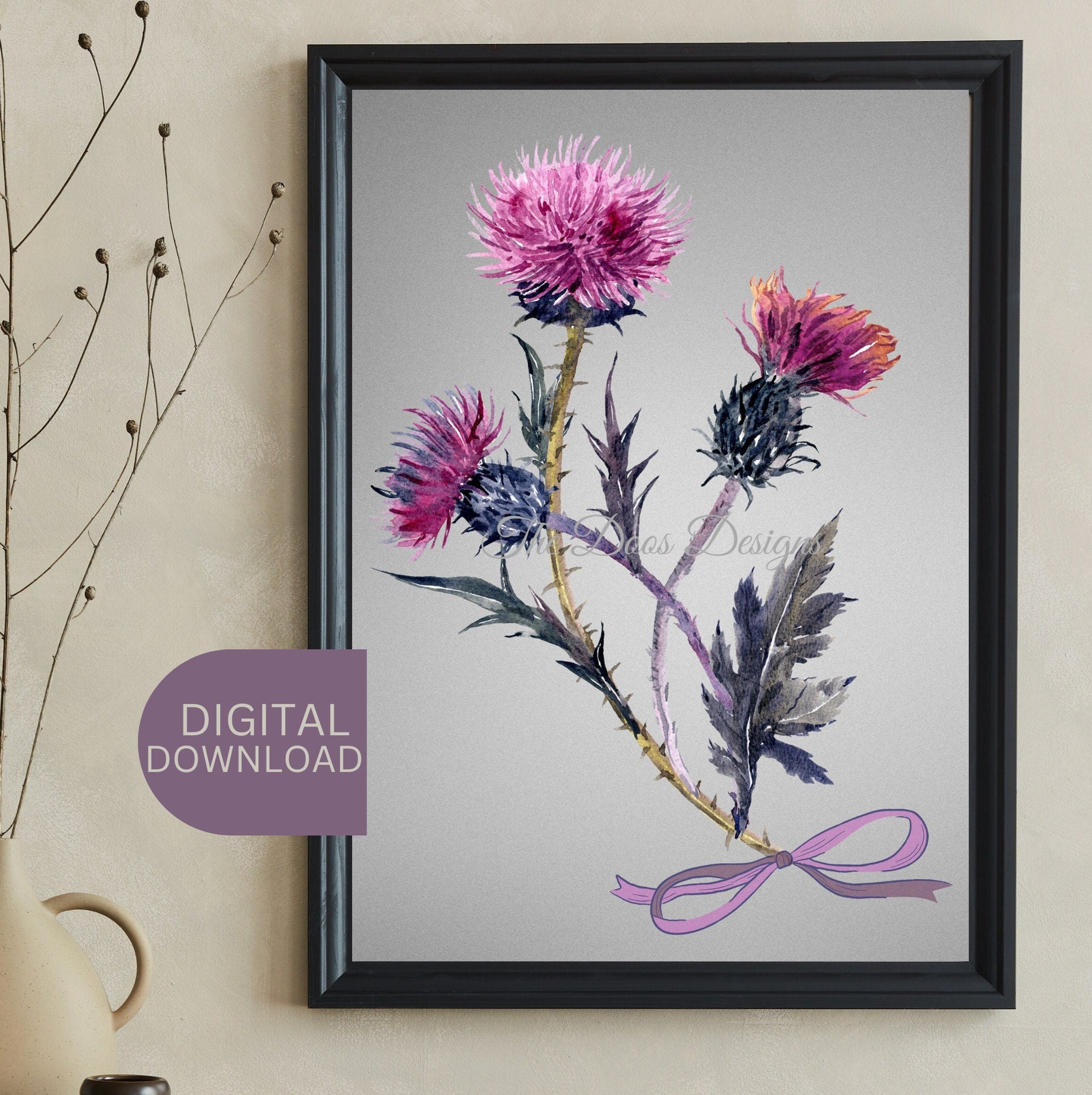 Scottish Thistle Print, Scottish Gifts, Scottish Wall Art, Thistle Art ...