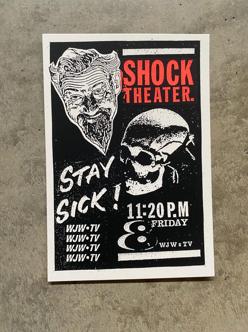 Shock Theater 3.5” X 5” Mini Art Print Ghoulardi - Etsy
