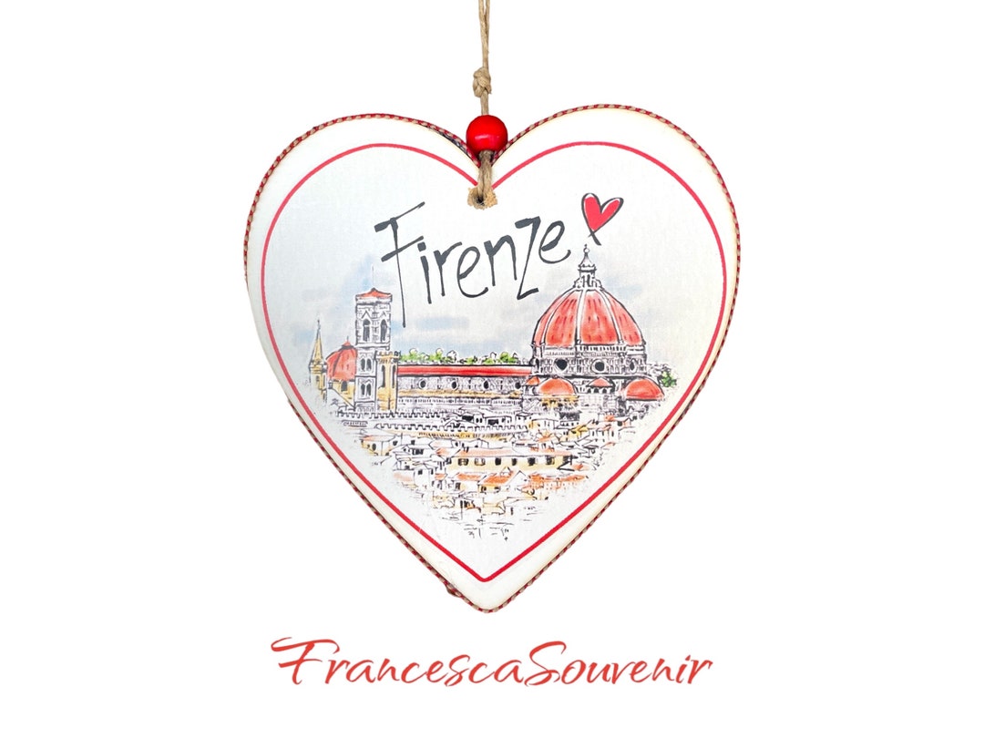 HEART-SHAPED DECORATION in MDF With Florence Cathedral Design. - Etsy
