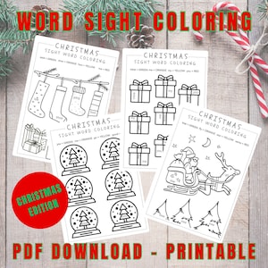 Christmas Word Sight Coloring | Activity Pages for Kids | Activity Time ...