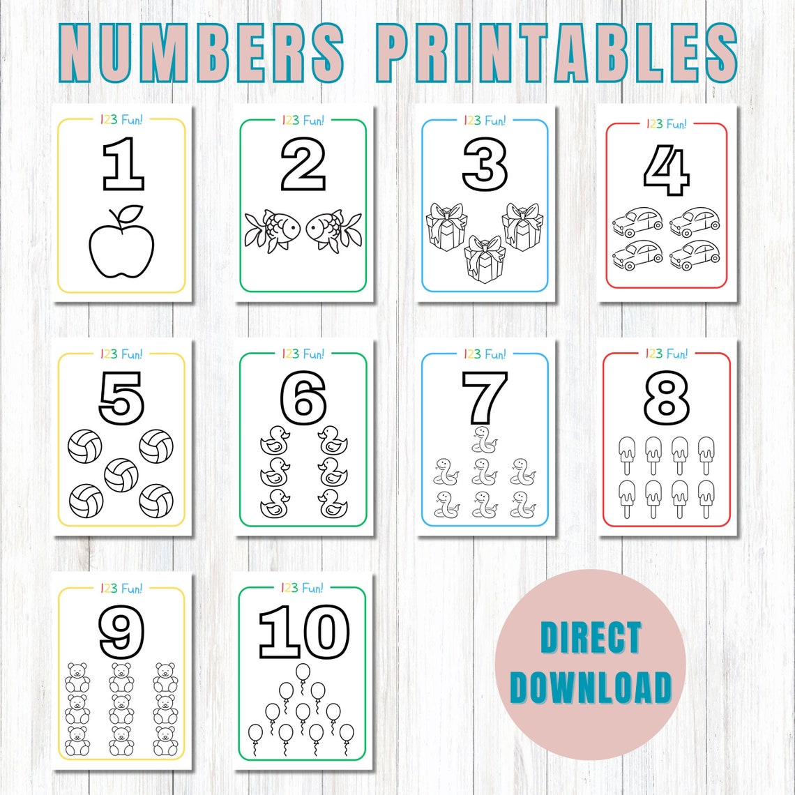 123 Coloring Pages for Kids Numbering Learning Kids Activity Time ...