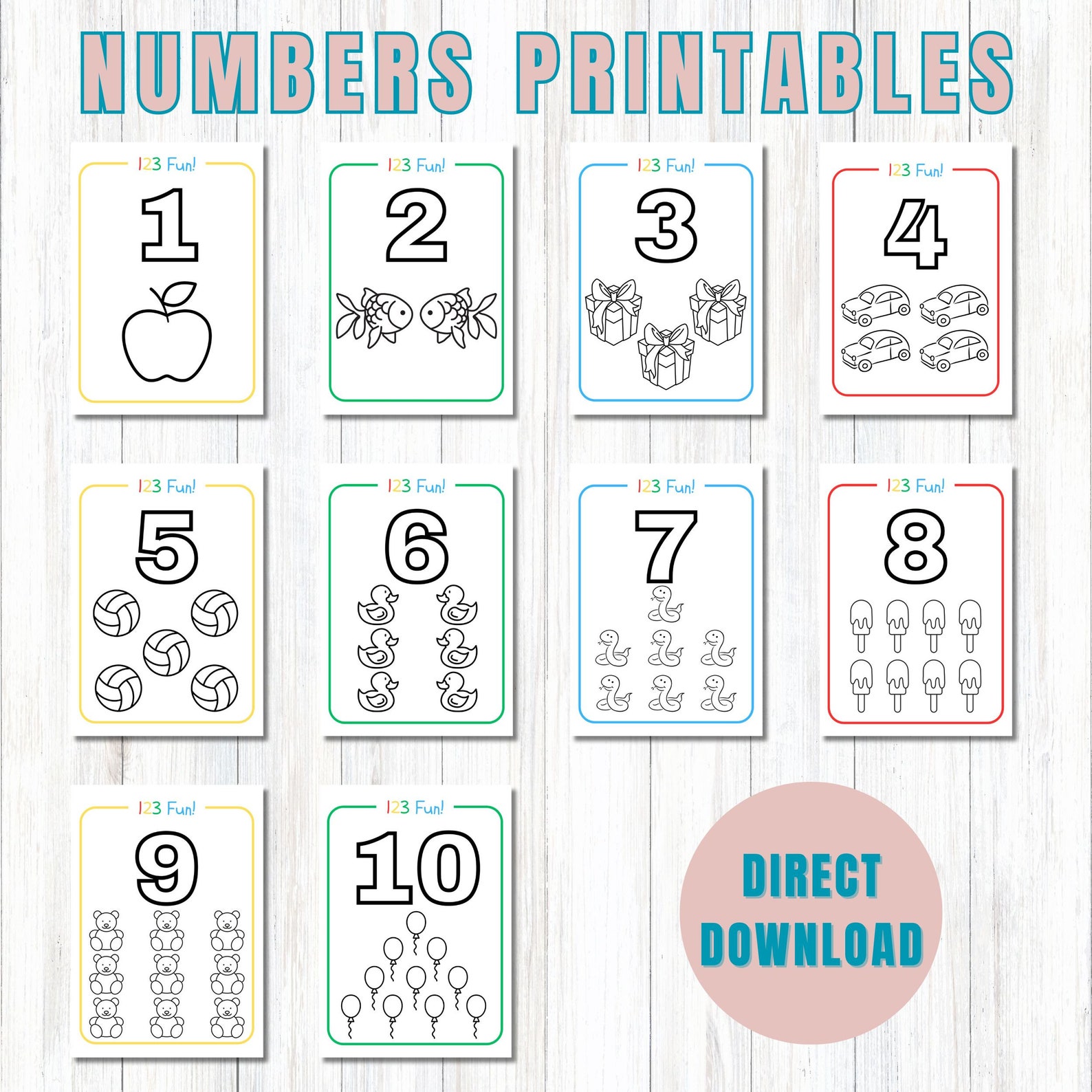 123 Coloring Pages for Kids Numbering Learning Kids Activity Time ...