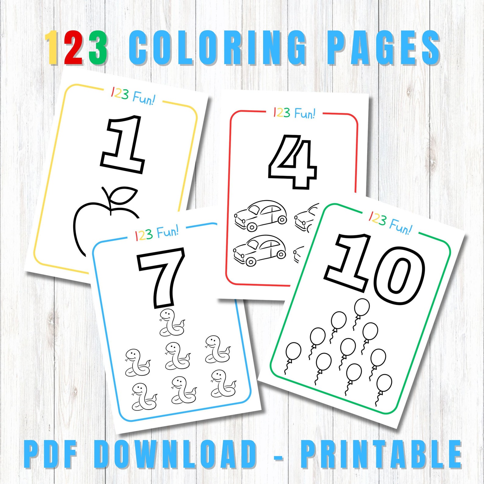 123 Coloring Pages for Kids Numbering Learning Kids Activity Time ...