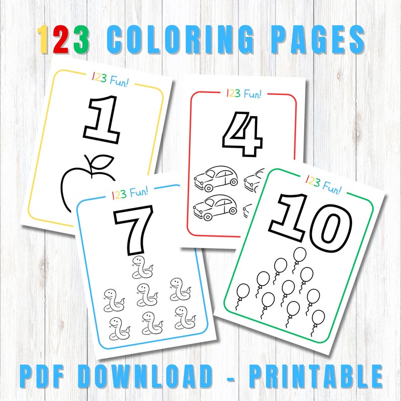 123 Coloring Pages for Kids Numbering Learning Kids Activity Time ...
